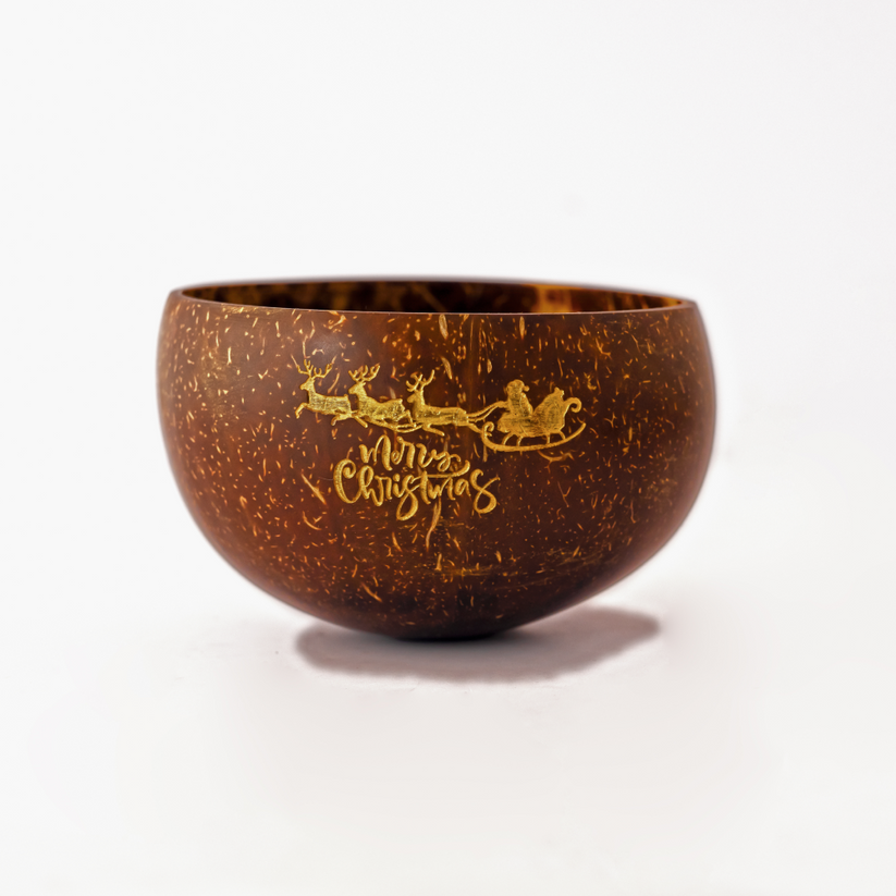 Thenga Coconut Shell Christmas Bowl - Decorative, Natural & Eco-Friend ...